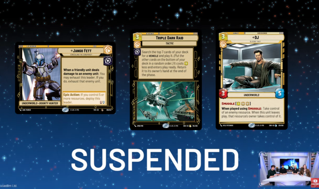 Suspended Cards | Star Wars: Unlimited SWU TCG